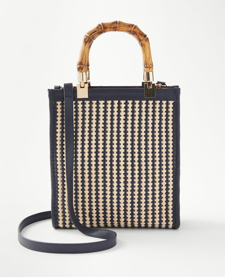 Woven Leather Mini Tote Bag