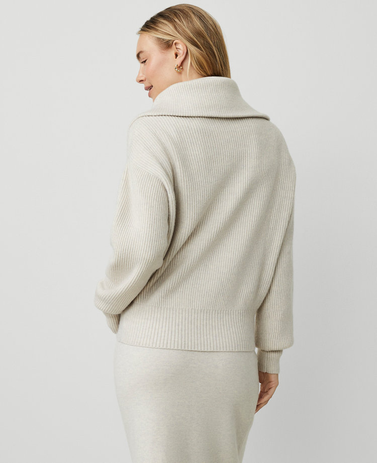 Weekend Ribbed Half Zip Sweater