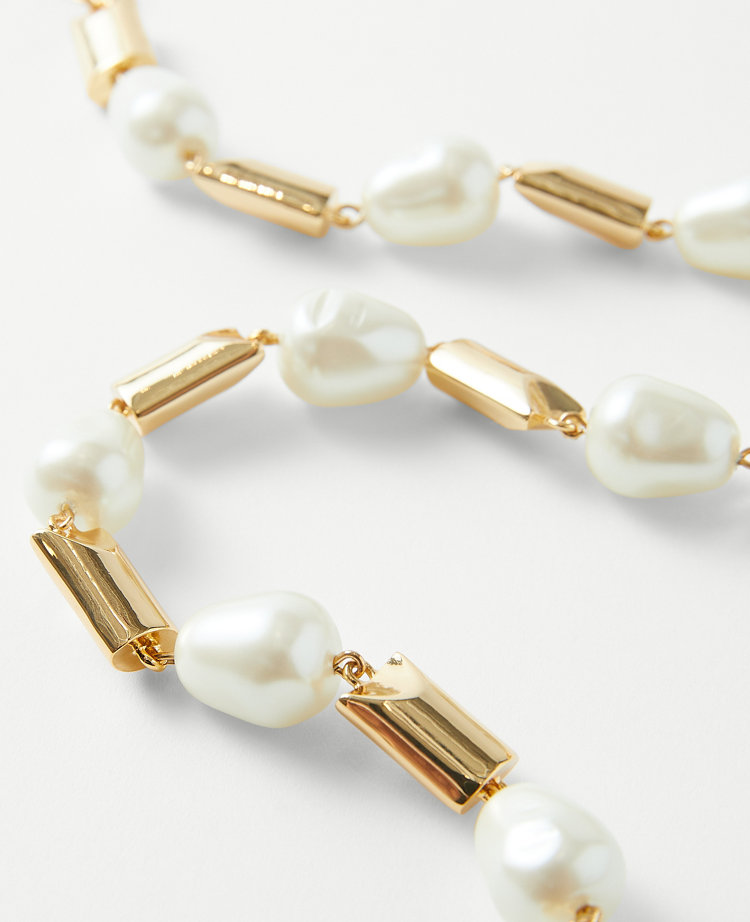 Pearlized Mixed Metal Statement Necklace