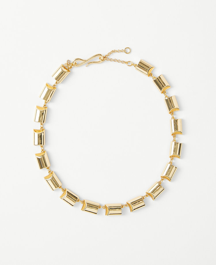 Metal Rectangular Statement Necklace