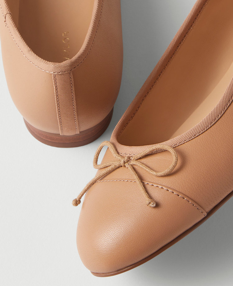 Cap Toe Leather Ballet Flat