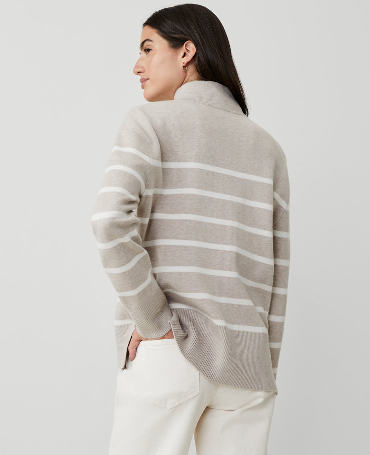 Weekend Striped Zip Sweater Jacket