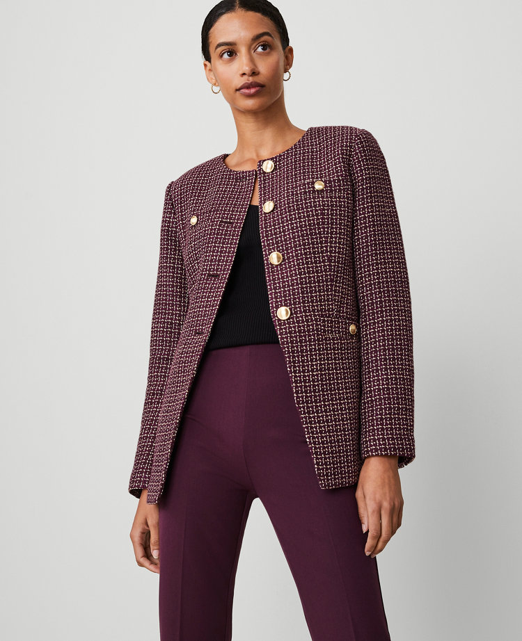 Petite Tweed Split Hem Jacket