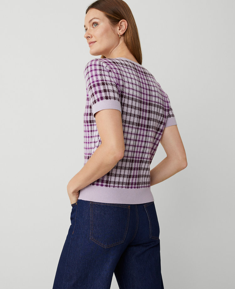 Plaid Jacquard Sweater Tee