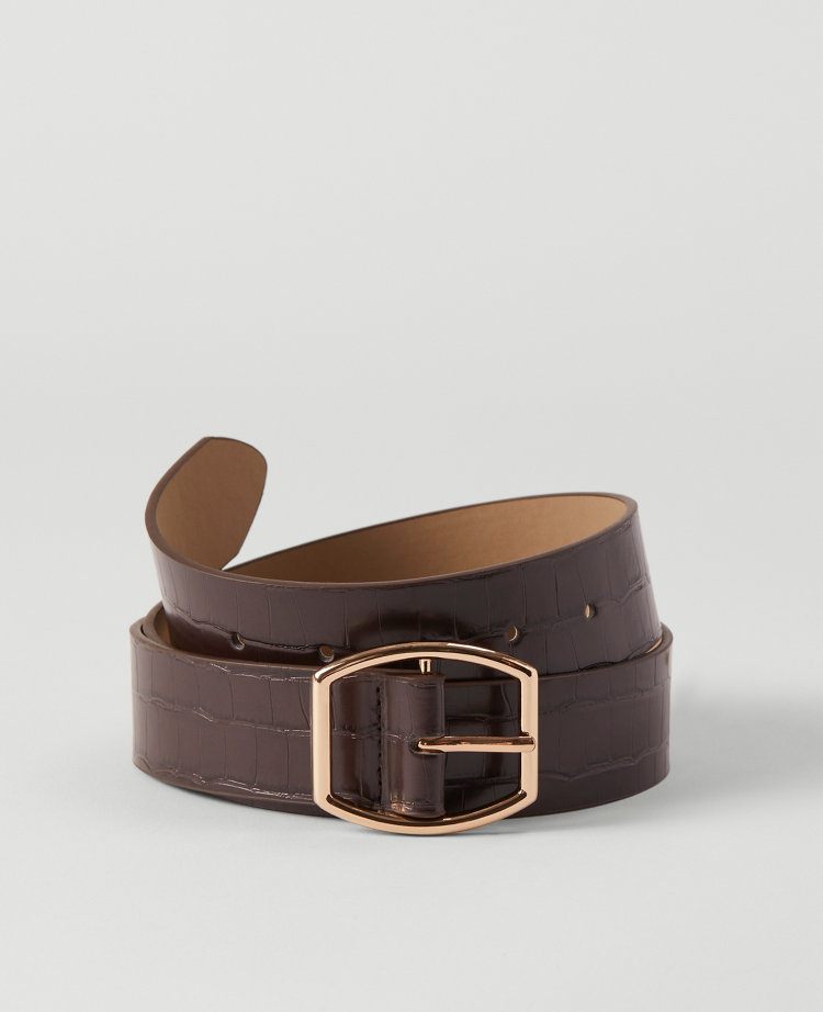 Wide Buckle Embossed Belt
