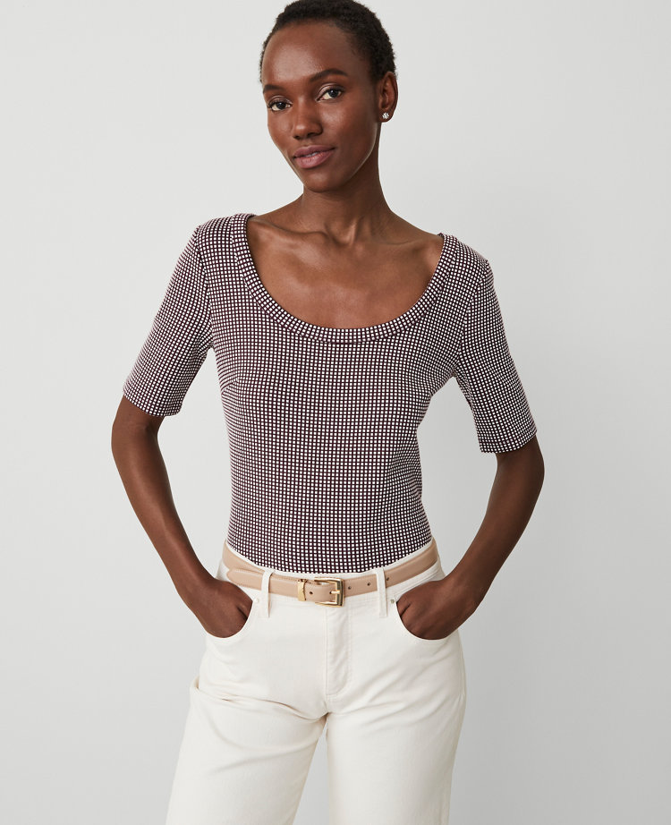Geo Scoop Neck Top