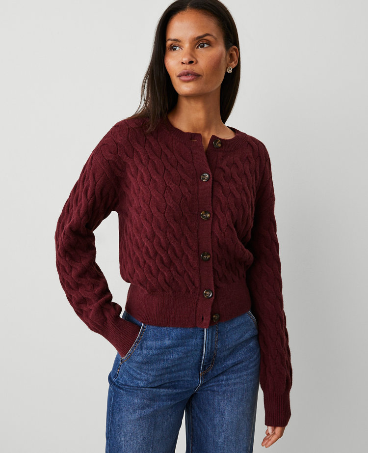 Drop Shoulder Cable Cardigan