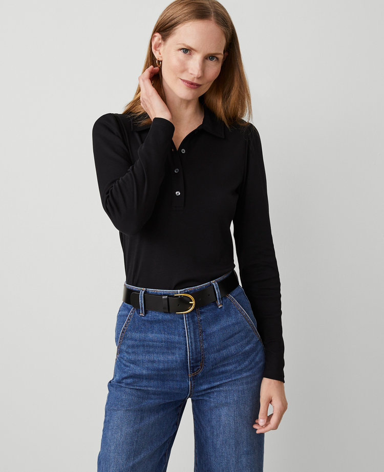 Women's Black Long Sleeve Shirts & Tops | Ann Taylor