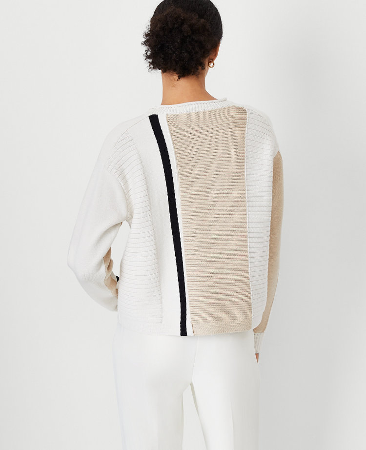 Colorblock Mixed Stitch Sweater