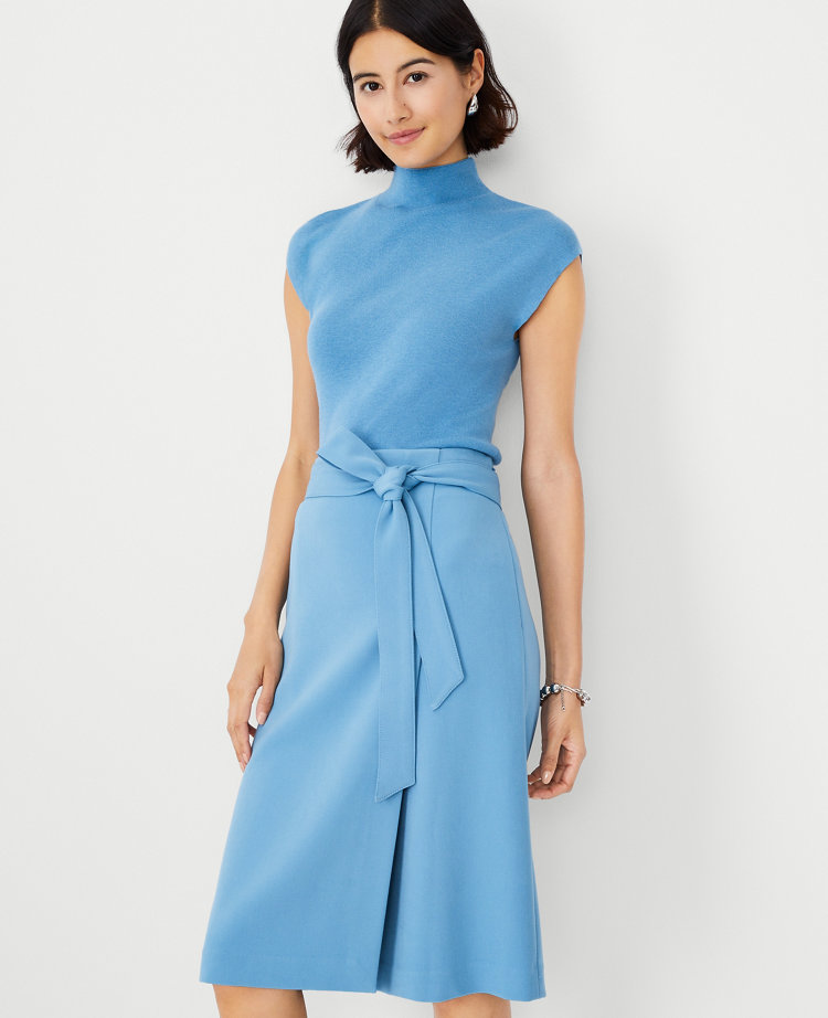 Wide Shoulder Mock Neck Sweater Shell