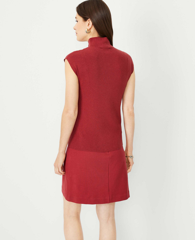 Wide Shoulder Mock Neck Sweater Shell