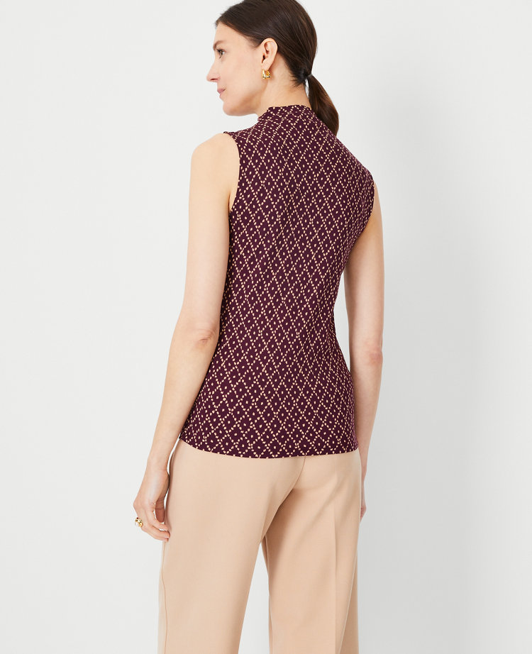 Geo Mock Neck Shell