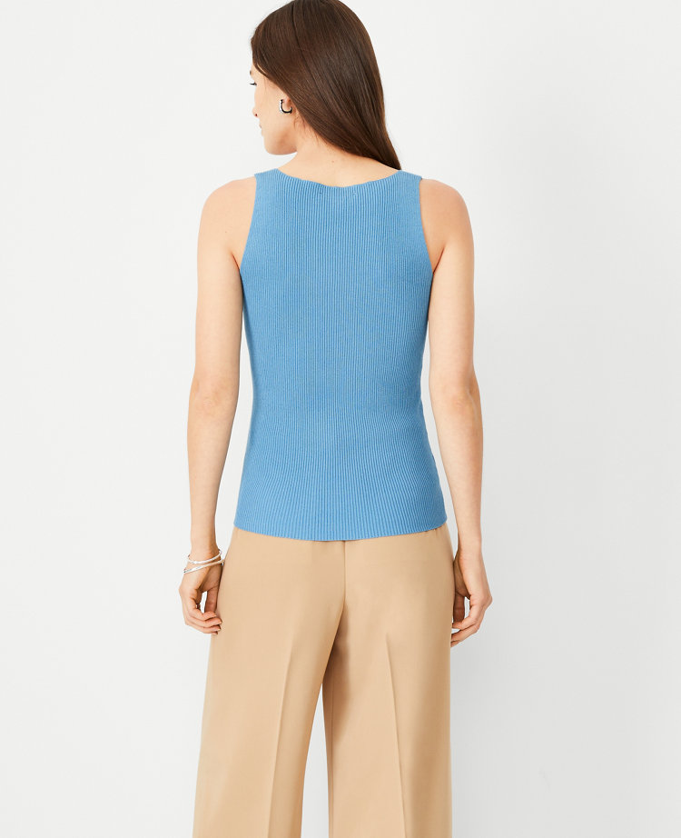 Ribbed V-neck Sweater Shell