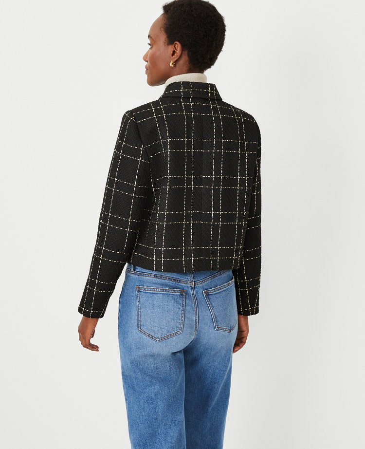 Shimmer Tweed Collared Jacket