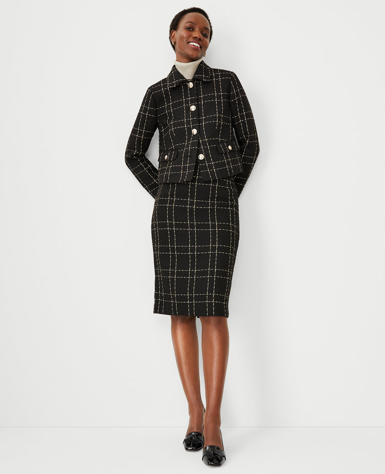 Shimmer Tweed Collared Jacket