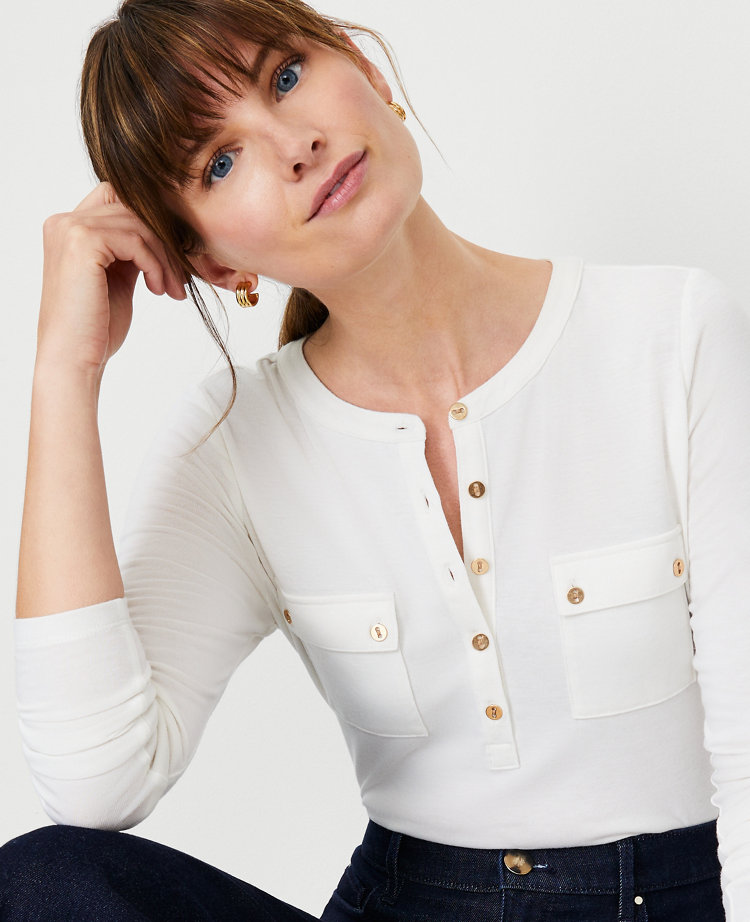 Half Placket Button Top
