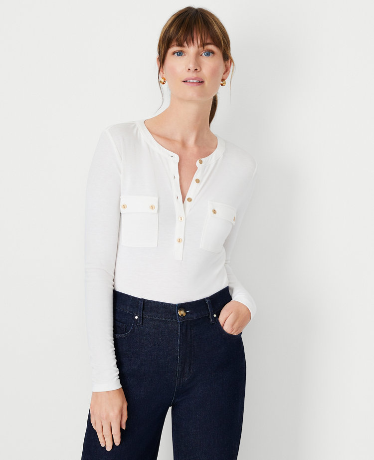 Half Placket Button Top