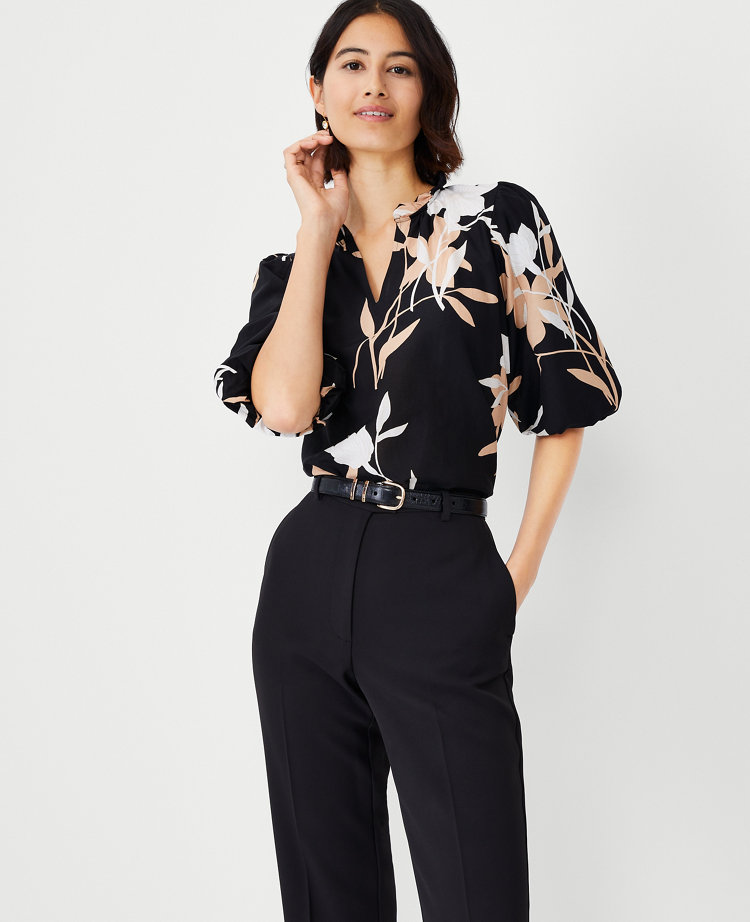 Ruffle Split Neck Popover