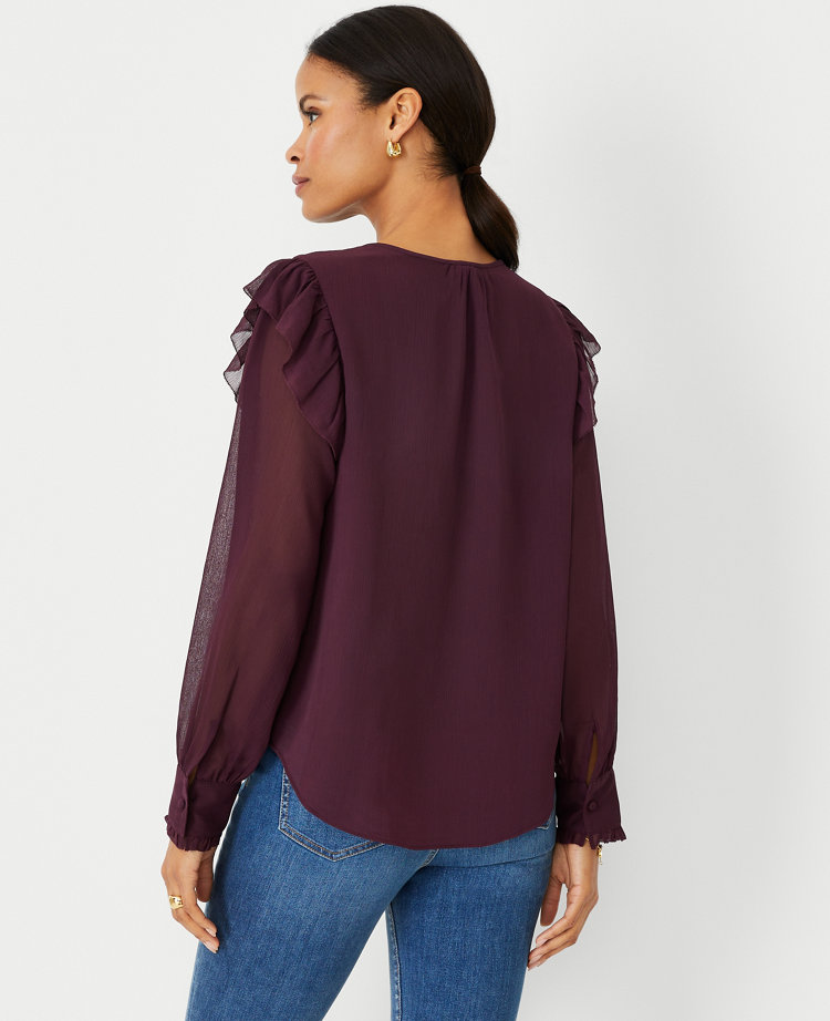 Shoulder Ruffle Blouse