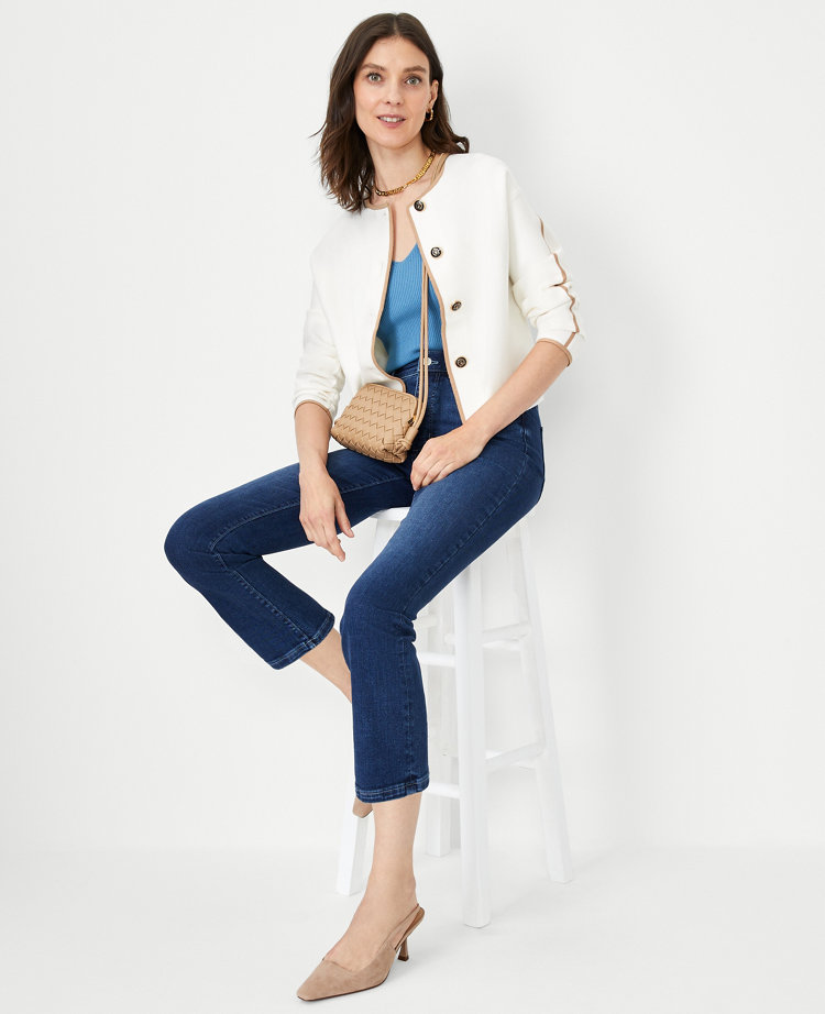 Petite High Rise Boot Crop Jeans in Dark Wash