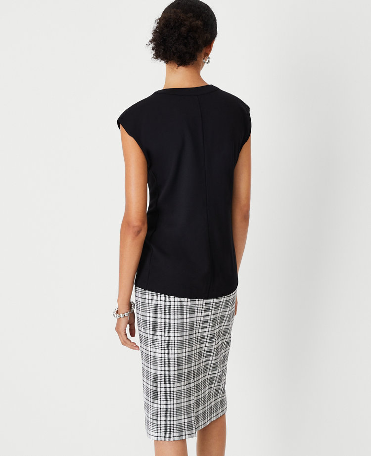 Split Mock Neck Shell