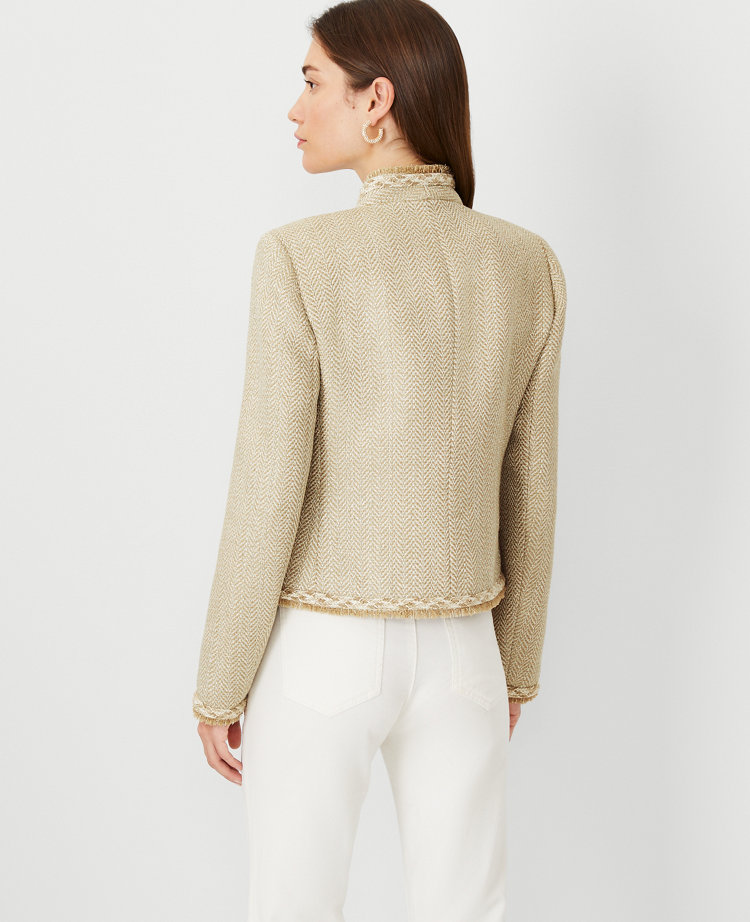 Metallic Tweed Cutaway Jacket