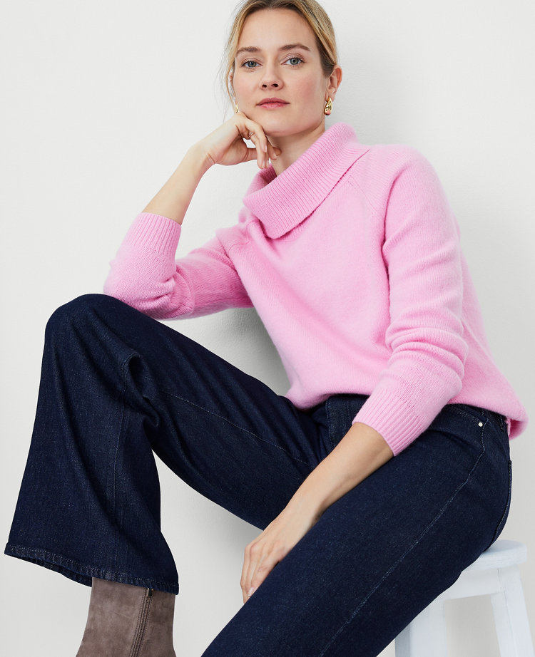 Foldover Turtleneck Sweater