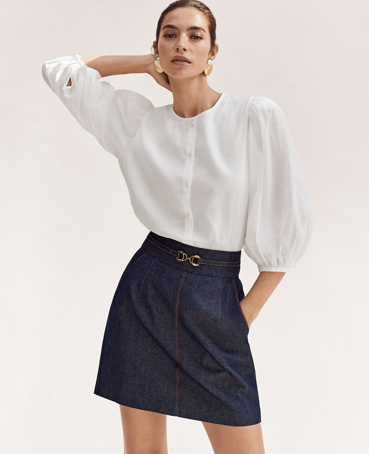 Pleated Puff Sleeve Top