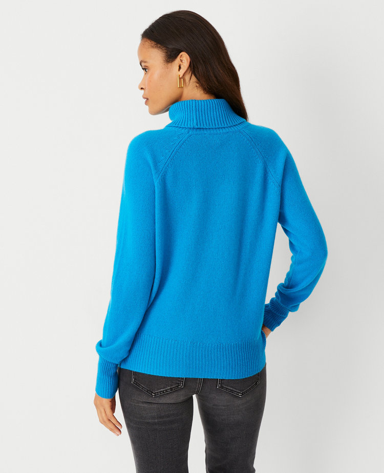 Cashmere Turtleneck Wedge Sweater