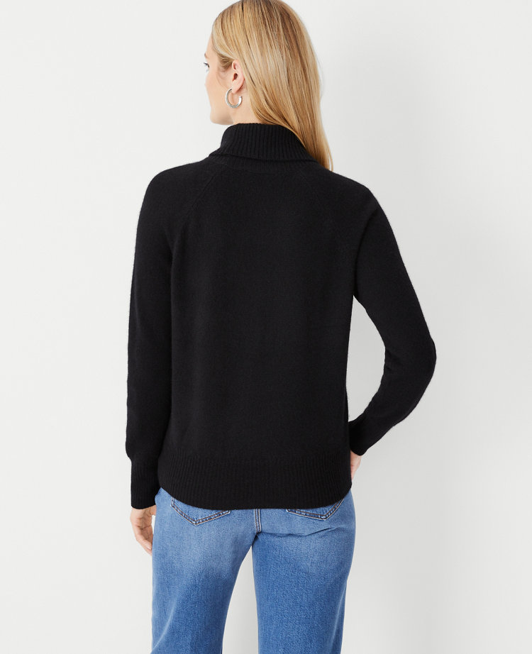 Cashmere Turtleneck Wedge Sweater