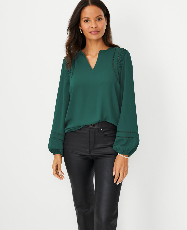 Cutout Split Neck Top