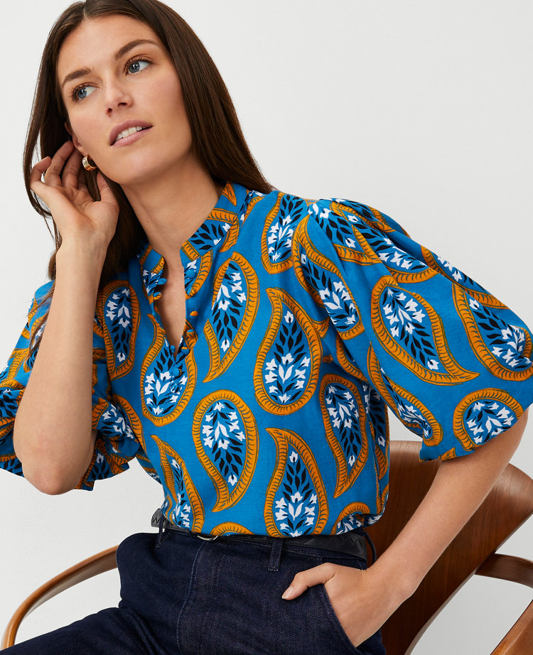 Women's Blue Work Blouses & Tops | Ann Taylor