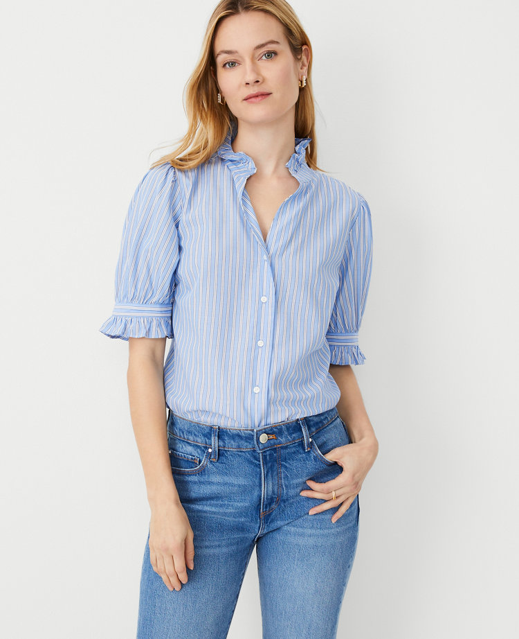 Women's Blue Work Blouses & Tops | Ann Taylor