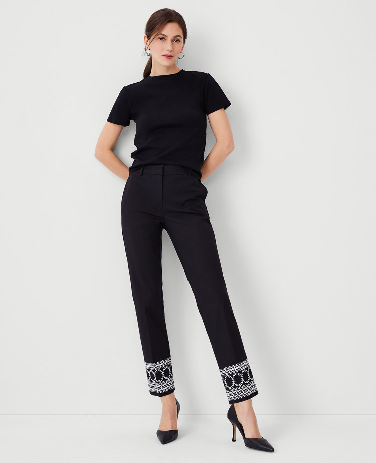 The Eva Ankle Pant in Embroidery