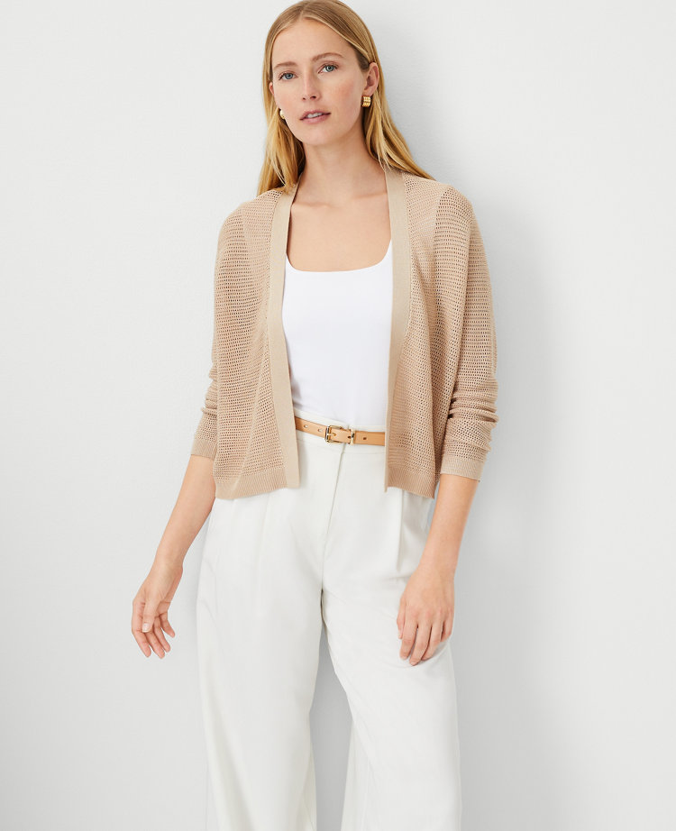 Mesh Stitch Open Cardigan