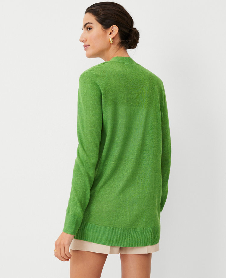 Linen Blend Open Cardigan