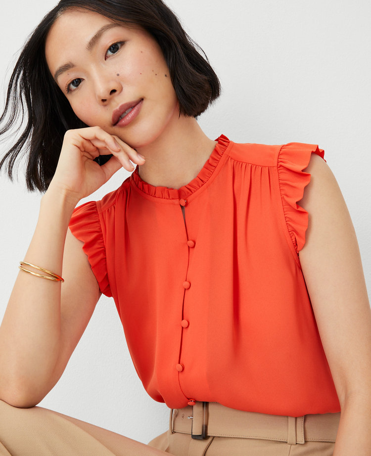 Women's Orange Tops, Blouses & Shirts | Ann Taylor