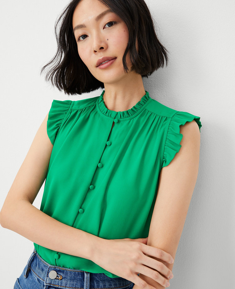 Mixed Media Ruffle Shell