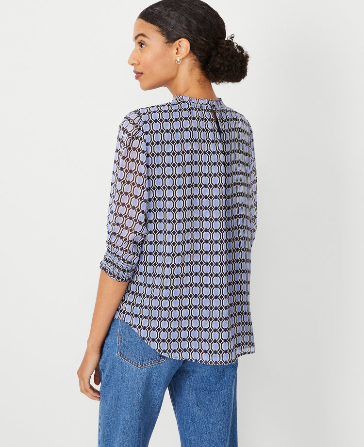 Geo Smocked Top