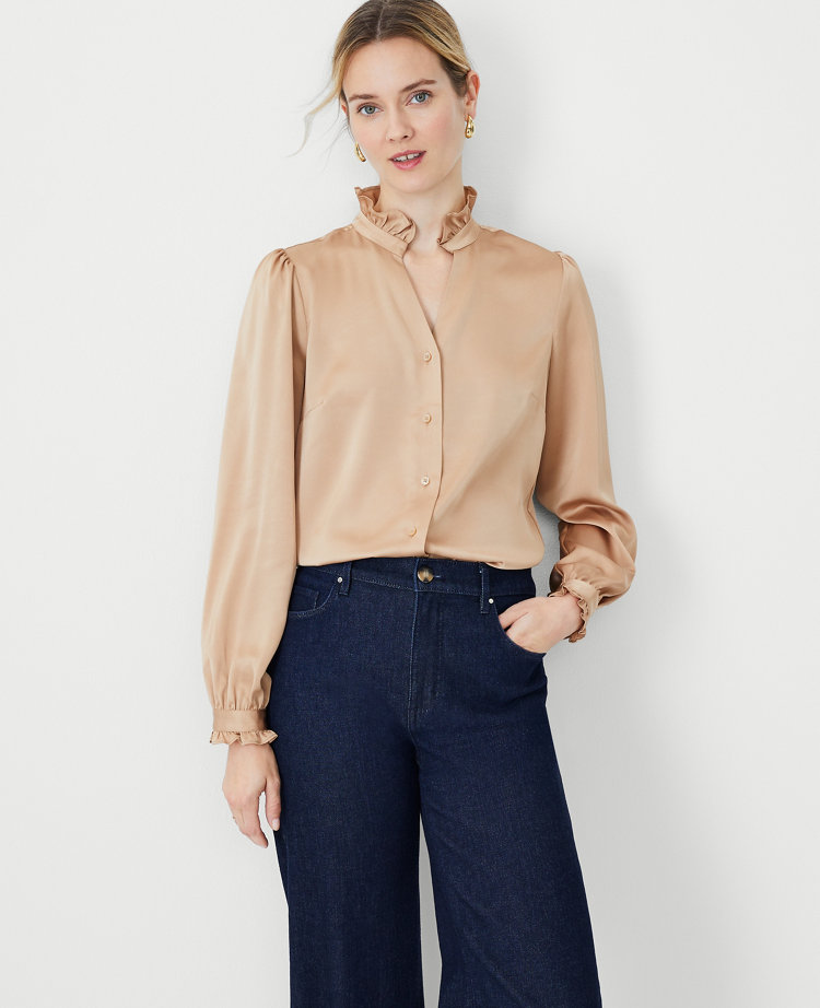 Ruffle Button Top