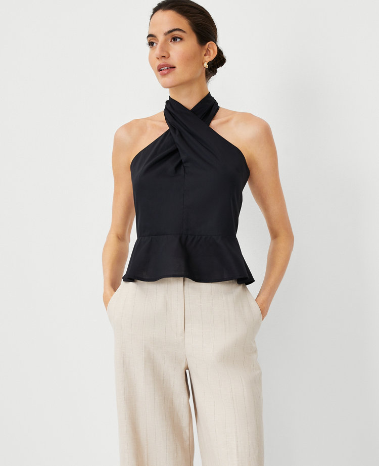 Cross Front Peplum Top