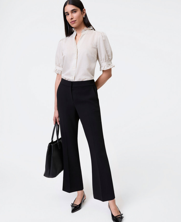 The Petite Relaxed Jayne Trouser in Textured Crepe