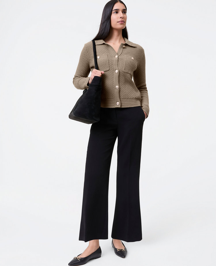 The Petite Relaxed Jayne Trouser in Textured Crepe
