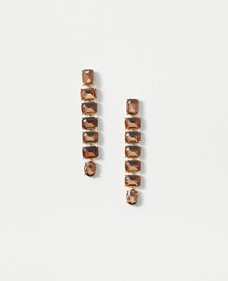 Rectangle Crystal Drop Earrings