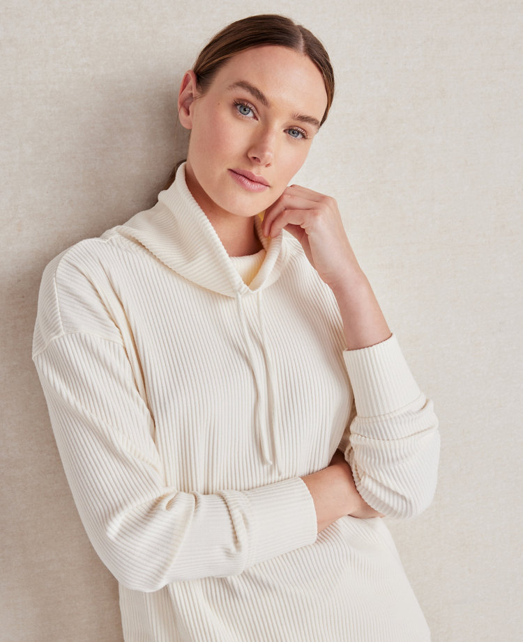 Haven Well Within Velour Ribbed Funnel Neck Pullover