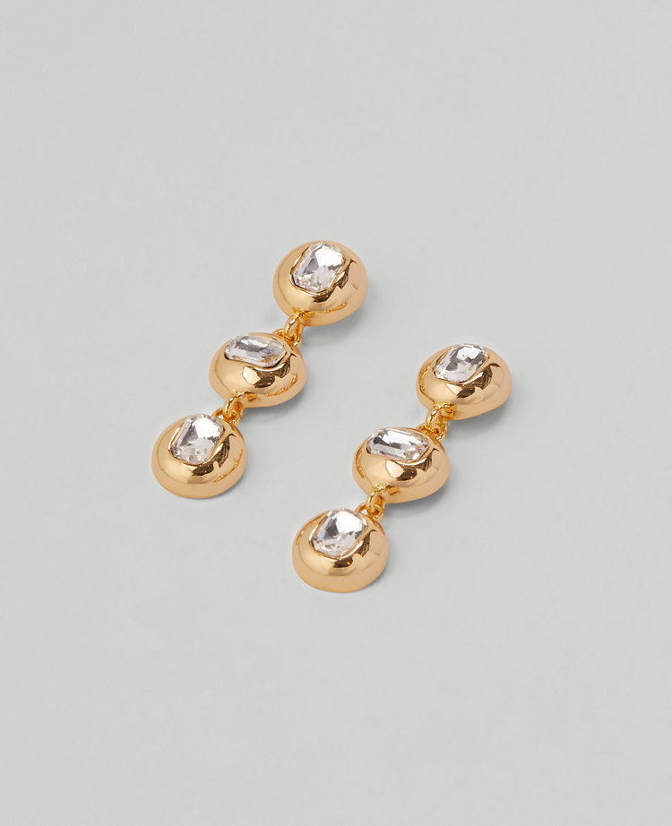 Triple Circle Crystal Drop Earring
