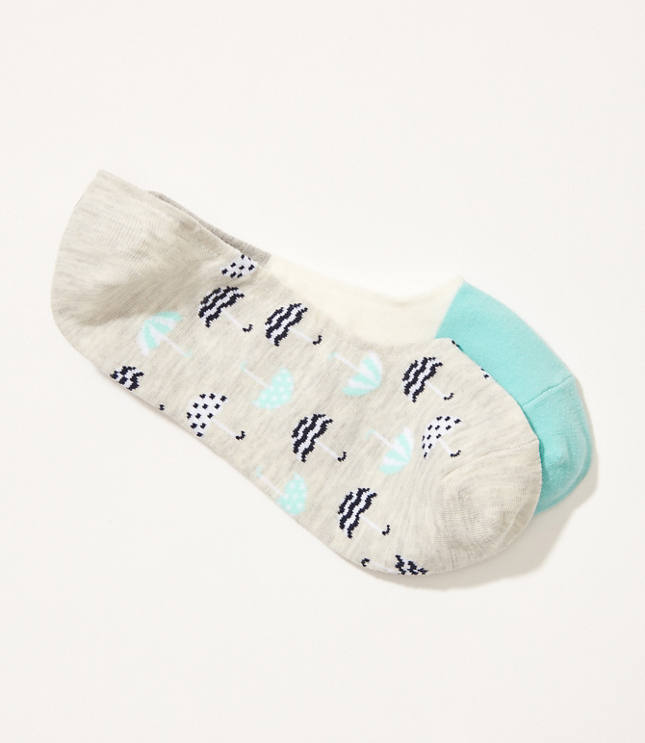Umbrella & Colorblock No Show Sock Set