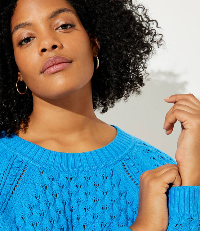 LOFT Plus Bobble Pointelle Sweater
