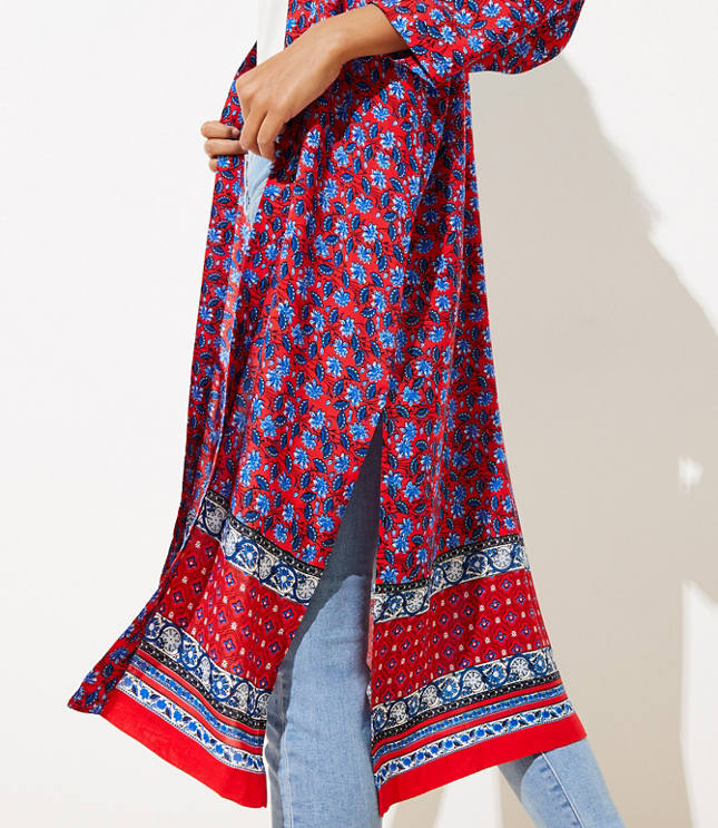 Border Floral Duster Kimono