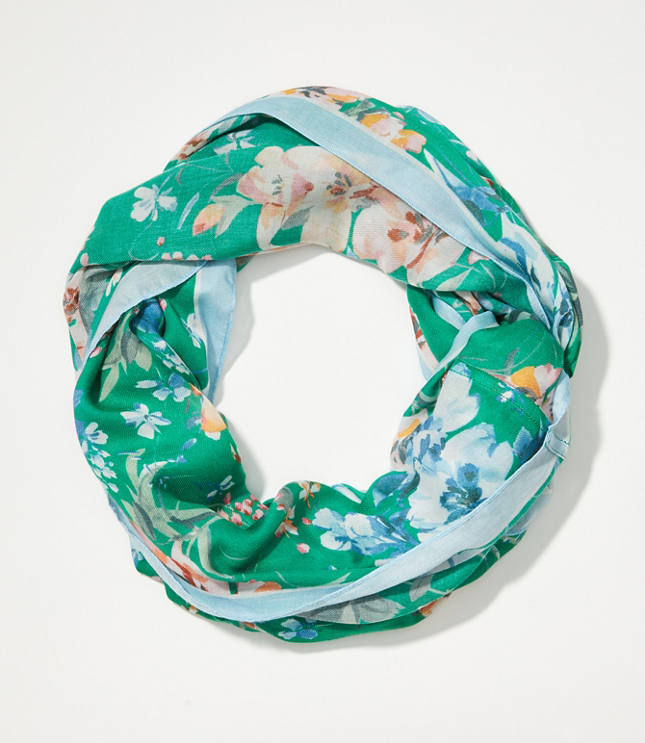 Border Floral Infinity Scarf